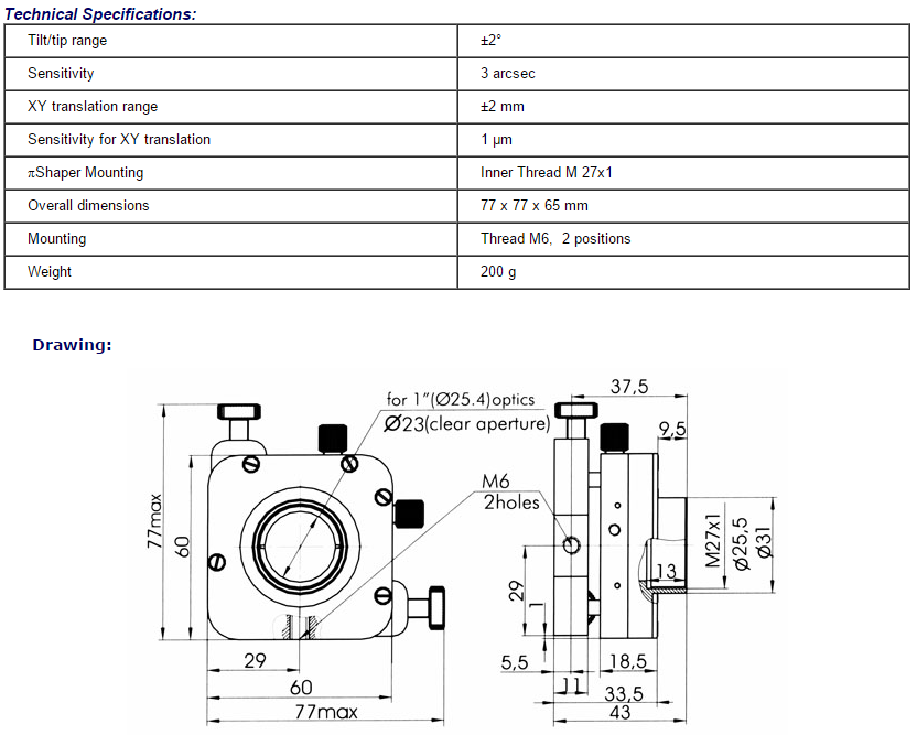 4-Axis πShaper Mount - (주)비엠레이저솔루션