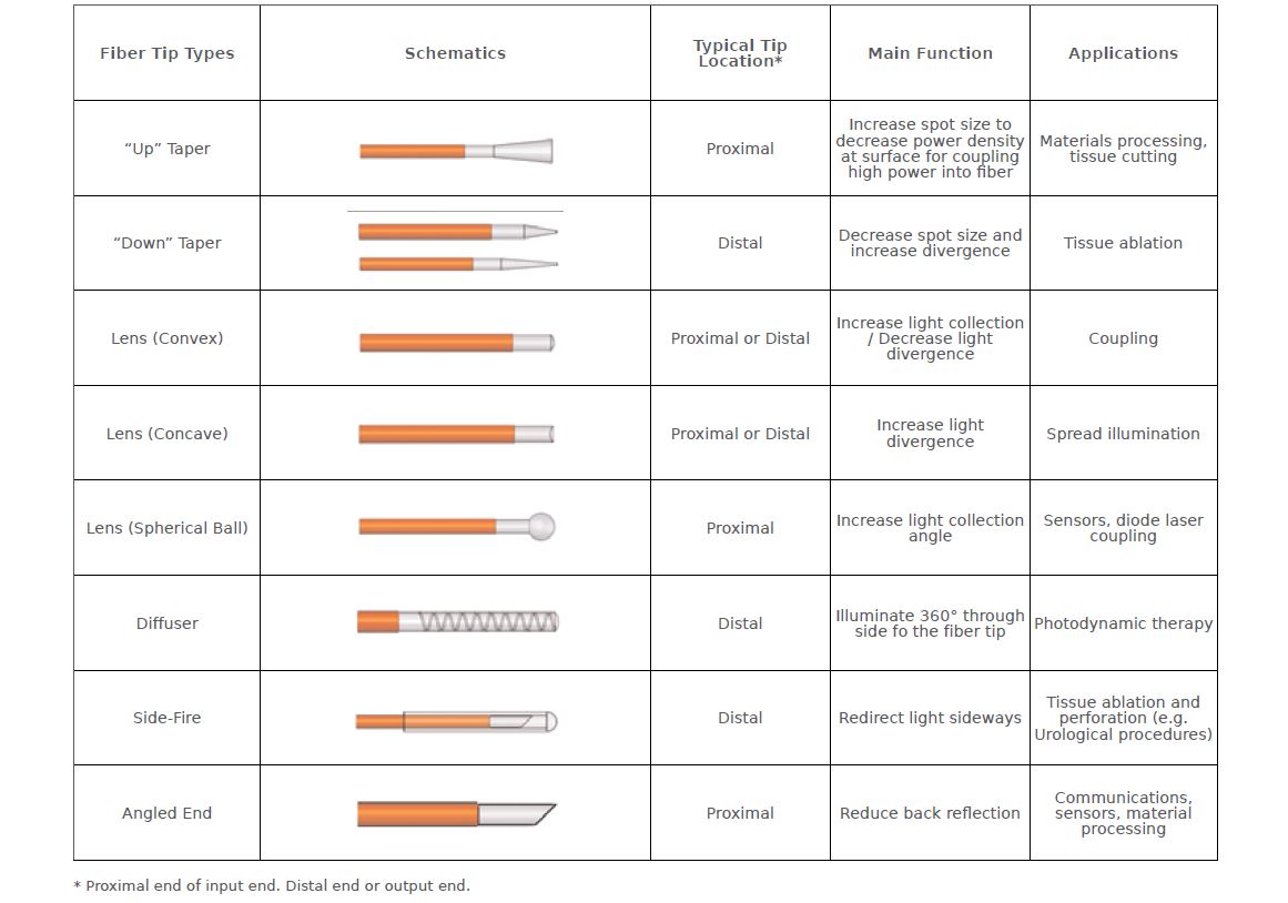 Polymicro Sculpted Silica Fiber Tips - (주)비엠레이저솔루션