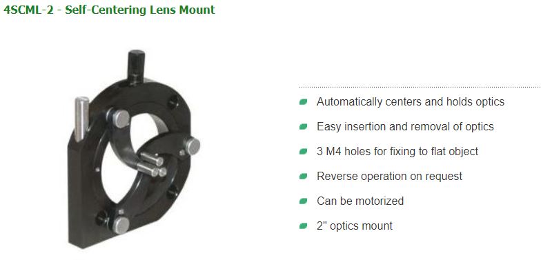 4SCML-2 - Self-Centering Lens Mount - (주)비엠레이저솔루션