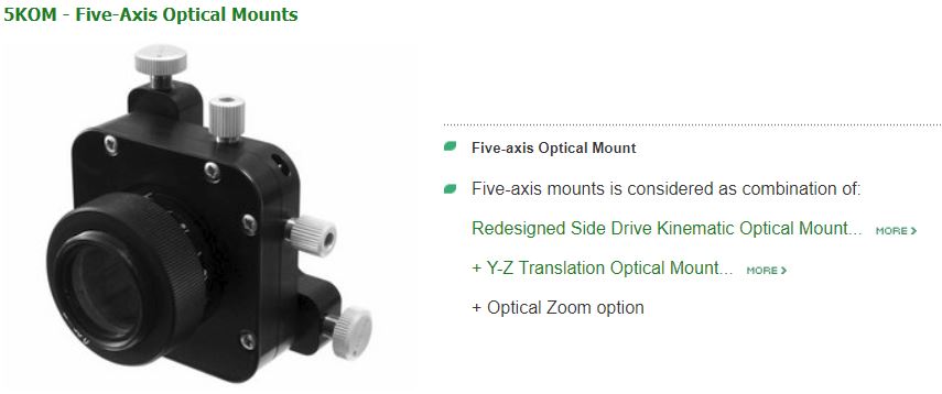 5KOM - Five-Axis Optical Mounts - (주)비엠레이저솔루션