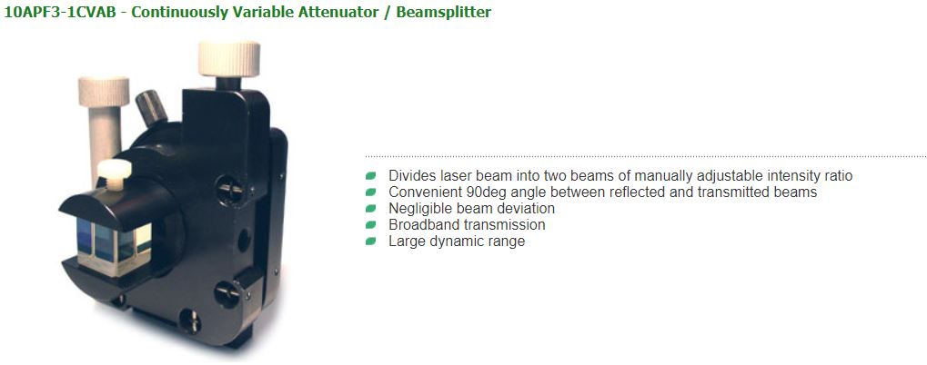 10APF3-1CVAB - Continuously Variable Attenuator / Beamsplitter - (주)비엠레이저솔루션