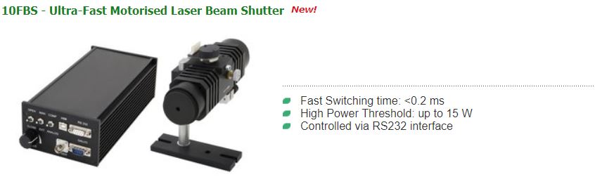 10FBS - Ultra-Fast Motorised Laser Beam Shutter - (주)비엠레이저솔루션