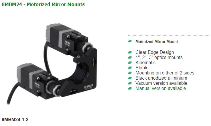 8MBM24 - Motorized Mirror Mounts - (주)비엠레이저솔루션
