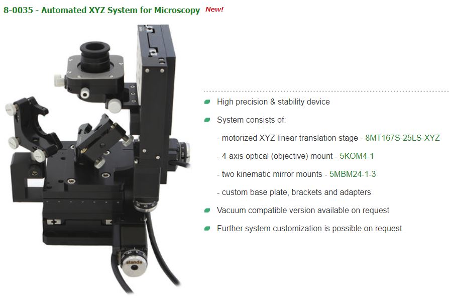 8-0035 - Automated XYZ System for Microscopy - (주)비엠레이저솔루션